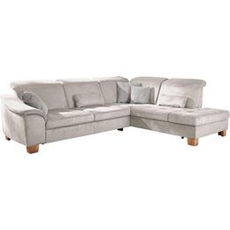 Ecksofa DIE PLANBAR, B:299cm H:88cm T:243cm, grau, 100% recyceltes Polyester, Wohnzimmer, Sofas, "PP-LA23145 L-Form", inkl. Kopfpolsterverstellung,
