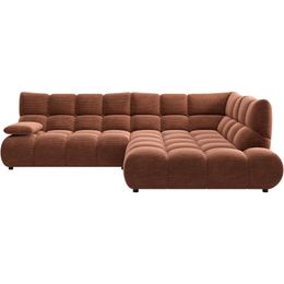 Home Affaire Ecksofa &raquo;Cozy Bubble, mit klappbarer Armlehne, Breite 289 cm&laquo; mit eleganter Steppung, Rundumbezug & weicher Polsterung braun 100% 