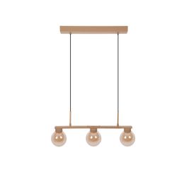 N&auml;ve N&Auml;VE Pendelleuchte "Donika", 3, &Oslash; 12cm H: 150cm, 1 Stk., beige, Esszimmer, Leuchten, Glasschirme in amber, exkl. G9, Gestell braun