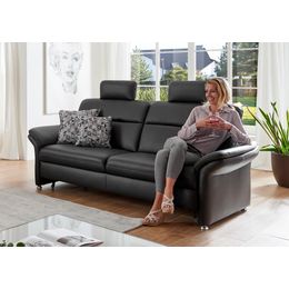 3-Sitzer DIE PLANBAR, B:228cm H:119cm T:92cm, schwarz, Sofas, "PN-EM16031, Breite 228 cm, mit Kopfst&uuml;tzen", wahlweise mit Relaxauszug