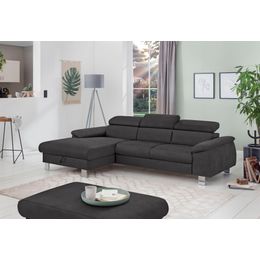 Ecksofa COTTA, B:244cm H:72cm T:166cmmud, Microfaser PRIMABELLE (100% Polyester);Kunstleder SOFTLUX(100%Polyurethan);Feinstruktur (100%