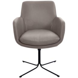 K+w Komfort & Wohnen Esszimmerstuhl, B:59cm H:84cm T:65cm, grau, K+W KOMFORT & WOHNEN, St&uuml;hle, "Pego Drehstuhl", filigranem 4-Fu&szlig;-Gestell in schwarz