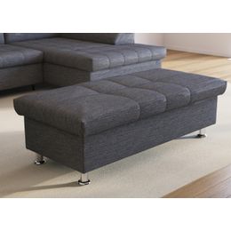 Hocker DOMO collection, B:136cm H:43cm T:64cm, grau, 90% Polyester, 10% Acryl, Wohnzimmer, Hocker, "FRANZI, elegant, komfortabel", inklusive Stauraum