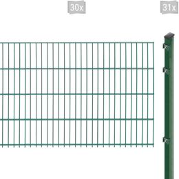 Arvotec Doppelstabmattenzaun "EXCLUSIVE 83 zum Einbetonieren", H/L: 83cm x 60m, Pfosten: 31 Stk., gr&uuml;n, Zaunelemente, Zaunh&ouml;he 83 cm, Zaunl&auml;nge 2 -