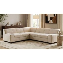Ecksofa OTTO HOME, B:249cm H:74cm T:214cm, beige, 100% Polyester, Wohnzimmer, Sofas, "Faxxe 249 x 214 cm, auch mit Schlaffunktion", aus