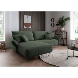 Ecksofa Home Affaire, B:255cm H:94cm T:178cm, gr&uuml;n, 93% Polyester, 7% Polyamid, Wohnzimmer, Sofas, "Lazio modern und bequem, schmale Armlehnen, tolle