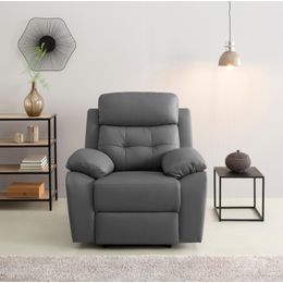 Relaxsessel OTTO HOME, B:97cm H:100cm T:92cm, grau, Kunstleder 100% Polyurethan, Wohnzimmer, Sessel, "Lannilis mit Liegefunktion, Fernsehsessel", mit