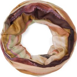 styleBREAKER Damen Loop "Bunter Loop Aquarell Farbverlauf Streifen", gelb, Modisch, Obermaterial: 100% Viskose CV., Modet&uuml;cher