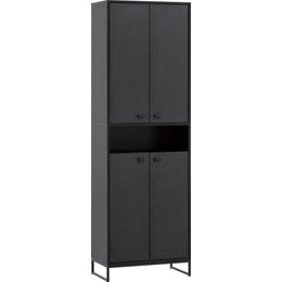Schuhschrank Schildmeyer, B:60,2cm H:185,5cm T:33cm, schwarz, FSC-zertifizierter Holzwerkstoff, Flur, Schr&auml;nke, "Janne, Schuhschrank, Made in