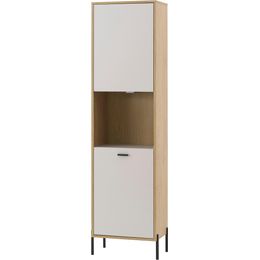 Vitrine Home Affaire, B:55cm H:206cm T:35cm, beige, FSC-zertifizierter Holzwerkstoff, Wohnzimmer, Schr&auml;nke, "Fredericia, moderner