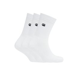 G-Star Raw G-STAR Herren Socken "CLAY, 3 PACK SPORTS SOCKS", Gr. 44, wei&szlig;, Baumwollmischung, unifarben, Socken, unifarben, mit Labelstickerei