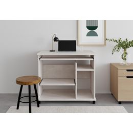 Computertisch, B:90cm H:76cm T:50cm, blau, VOGL M&Ouml;BELFABRIK, Tische, "Compi", PC-Tisch mit Tastaturauszug, platzsparend, Breite 72 oder 90 cm