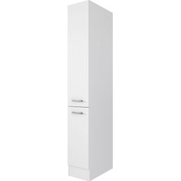 Apothekerschrank Flex-Well, B:30cm H:200cm T:57cm, wei&szlig;, Holzwerkstoff, K&uuml;che, Schr&auml;nke, "Lucca", (B x H x T) 30 x 200 x 57 cm, mit 5 Ablagen