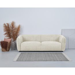 3-Sitzer Home Affaire, B:221cm H:73cm T:93cm, wei&szlig;, 100% Polyester, Sofas, "OSTRUP, Naturt&ouml;ne, Boucle oder Chenille", Breite 221 cm, organische Form