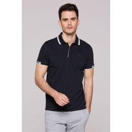 CMPD Herren Poloshirt, blau, Gr. S, bedruckt, Piqu&eacute;, Material: 100% Baumwolle, Shirts, aus Baumwolle