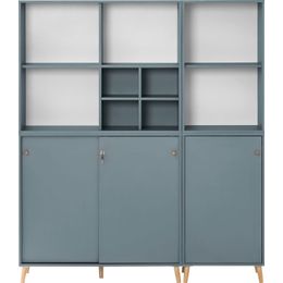 B&uuml;rom&ouml;bel-Set Schildmeyer, blau, Holzwerkstoff, Arbeitsm&ouml;bel-Sets, "Serie 500, B&uuml;rom&ouml;bel-Set-5-tlg., Made in Germany", Solide Verarbeitung - Dieses