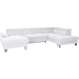 Wohnlandschaft COTTA, B:320cm, wei&szlig;, Microfaser PRIMABELLE (100% Polyester);Kunstleder SOFTLUX;Feinstruktur (100% Polyester);Kunstleder