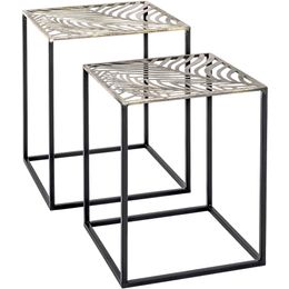Beistelltisch HAKU, B:35cm H:45cm T:35cm, schwarz, Wohnzimmer, Tische, "Sofatisch, Wohnzimmertisch", quadratisch - aus Metall Schwarz B/T/H 35/35/45