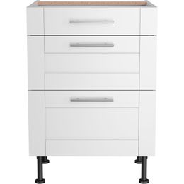 Unterschrank Optifit, B:60cm H:87cm T:58,4cm, wei&szlig;, K&uuml;che, Schr&auml;nke, "Ahus", Breite 60 cm