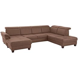 Wohnlandschaft OTTO HOME, B:342cm H:104cm T:235cm, braun, Struktur (100% Polyester);Luxus-Microfaser Lederoptik (100% Polyester);Luxus-Microfaser