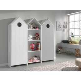 Jugendzimmer-Set Vipack, grau, Schlafzimmerm&ouml;bel-Sets, "Casami, best. aus 2 Schr&auml;nken mit Dreht&uuml;r, 1 Regalschrank, TOP modern"