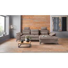 Ecksofa OTTO HOME, B:301cm H:89cm T:176cm, beige, 100% Polyester;Samtoptik (100% Polyester), Wohnzimmer, Sofas, "Costello L-Form, B: 301cm,