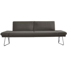 K+w Komfort & Wohnen Essbank, B:226cm H:88cm T:66cm, braun, K+W KOMFORT & WOHNEN, Wohnzimmer, Sitzb&auml;nke, "Pego Polsterbank", Seitenteilverstellung, wahlweise in 206 oder