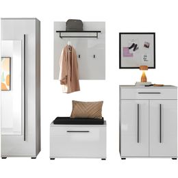 Garderoben-Set Home Affaire, B:230cm H:201cm T:39cm, wei&szlig;, Flur, Kastenm&ouml;bel-Sets, "Cantara, moderne Garderobe, Komplettset mit viel Stauraum"