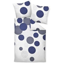 Janine Bettw&auml;sche &raquo;moments98115 08&laquo; mit Rei&szlig;verschluss blau Mako-Satin, Obermaterial: 100% Baumwolle B/L: 240cm x 220cm, 1 Stk., 2 Stk., Mako-Satin, B/L: 