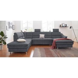 Sit & More Wohnlandschaft SIT & MORE, B:324cm H:90cm T:90cm, grau, Luxus-Microfaser 1 (100% Polyester);Luxus-Microfaser 2 (100% Polyester);Luxus-Microfaser