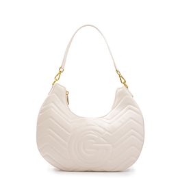 Damen Hobo "JENNIFER", GABRIELLA G BY GABRIELLA GUCCI, beige, Lederimitat, Taschen, Damen Henkeltasche, Schultertasche, Umh&auml;ngetasche mit vielen