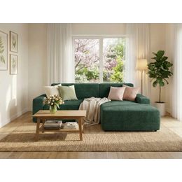 Ecksofa Trendmanufaktur, B:246cm H:73cm T:162cm, gr&uuml;n, 92%Polyester, 8%Polyamide, Wohnzimmer, Sofas, "Wien, wahlweise mit Sitzvorschub und