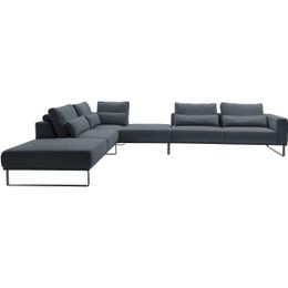 Ecksofa Musterring, B:398cm H:88cm T:290cm, blau, 85% Polyester, 15% Viskose, Wohnzimmer, Sofas, "JustB PM100 bequem, modern, elegant und viel Platz,