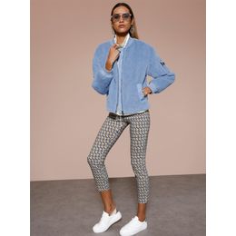 Manisa Damen Kurzjacke, blau, Gr. 36, unifarben, 55% Polyamid, 45% Polyester, Besatz:100% Polyester, B&uuml;ndchen:97% Polyester, 3% Elasthan, Jacken