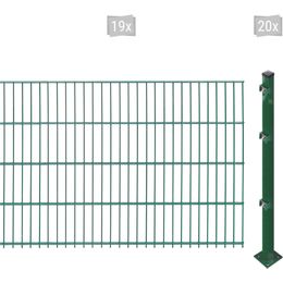Arvotec Doppelstabmattenzaun "ESSENTIAL 83 zum Aufschrauben", H/L: 83cm x 38m, Pfosten: 20 Stk., gr&uuml;n, Zaunelemente, Zaunh&ouml;he 83 cm, Zaunl&auml;nge 2 - 60