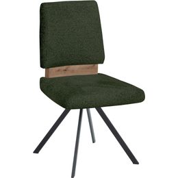 Esszimmerstuhl, B:48cm H:92cm T:59,5cm, gr&uuml;n, MASSIVLINE & MORE, Holzwerkstoff, Metall, Stoff, St&uuml;hle, "Br&uuml;gge 300"