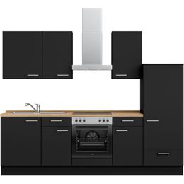 K&uuml;chenzeile Nobilia, B:270,3cm H:216,6cm T:60cm, schwarz, Komplettk&uuml;chen-Sets, ""Touch I", NEU: individuell anpassbar mit gratis Profi-Beratung",