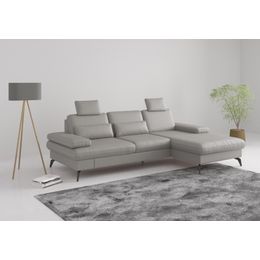 Sit & More Ecksofa SIT & MORE, B:275cm H:82cm T:171cm, grau, Wohnzimmer, Sofas, "Morris L-Form, inkl. Sitztiefenverstellung", wahlweise mit Armteilverstellung,