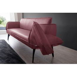 K+w Komfort & Wohnen Essbank, B:218cm H:91cm T:66cm, rot, K+W KOMFORT & WOHNEN, Cloud: Nappaleder pigmentiert, Glattleder, 0, 9/1, 1mm, elegantes Leder mit Wolkung und