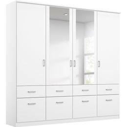 Kleiderschrank Rauch, B:181cm H:199cm T:58cm, wei&szlig;, Holzwerkstoff, Kinderzimmer, Schr&auml;nke, "Kleiderschrank Schrank Garderobe deckenhoher Schrank