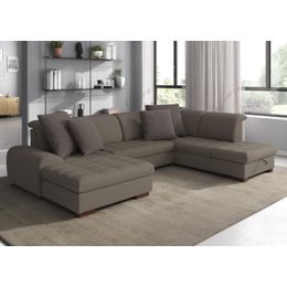 Sit & More Wohnlandschaft SIT & MORE, B:329cm H:82cm T:224cm, beige, Luxus-Microfaser ALTARA NUBUCK (100% Polyester);Soft clean (98% Polyester, 2%