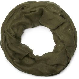 styleBREAKER Damen Loop "Loop mit Glitzer unifarben", gr&uuml;n, Modisch, Obermaterial: 100% Viskose CV., Modet&uuml;cher