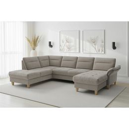 Sit & More Wohnlandschaft SIT & MORE, B:292cm H:90cm T:212cm, beige, 100% Polyester, Sofas, "Pamela U-Form, B: 292 cm, optional Schlaffunktion &
