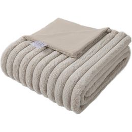 OTTO home Wohndecke &raquo;Milara Premium&laquo; hochwertige, flauschige Wohndecke, Tagesdecke, Premium 350g/m&sup2; beige Polyester B/L: 150cm x 200cm