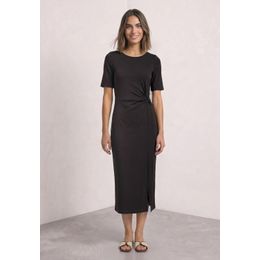 Street One Damen Midikleid, braun, Gr. 46, unifarben, Stoff, 70% Viskose, 25% Polyester, 5% Elasthan, Kleider, aus Viskose