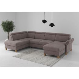 Wohnlandschaft OTTO HOME, B:321cm H:84cm T:193cm, braun, 90% Polyester, 10% Polyamid, Sofas, "Glendale, U-Form", inkl. Kopfteilverstellung, wahlweise
