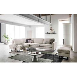Ecksofa OTTO HOME, B:290cm H:85cm T:217cm, beige, 92% Polyester, 8% Nylon, Wohnzimmer, Sofas, "Pinto, 290 cm, Cord, Chenille, Lederoptik, Ottomane