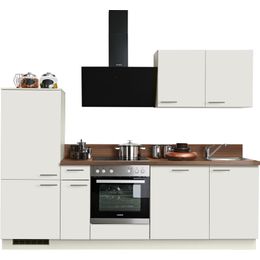 K&uuml;chenzeile KOCHSTATION, B:260cm T:60cm, beige, Komplettk&uuml;chen-Sets, "KS-Scafa, mit h&ouml;henverstellbaren F&uuml;&szlig;en, vormontiert, mit", Soft-Close, wahl.