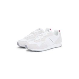 Tommy Hilfiger Herren Sneaker "MAXLITE MIX", Gr. 44, wei&szlig;, Lederimitat, Textil, Veloursleder, unifarben mit Farbeinsatz, Schuhe, Freizeitschuh,