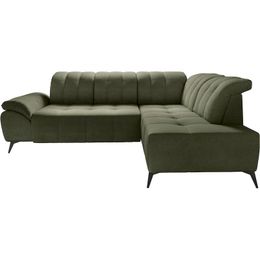 Home Affaire Ecksofa &raquo;Lazio modern und bequem, schmale Armlehnen, tolle Detailverarbeitung&laquo; gr&uuml;n 100% Polyester B/H/T: 272cm, Microfaser, Ottomane 